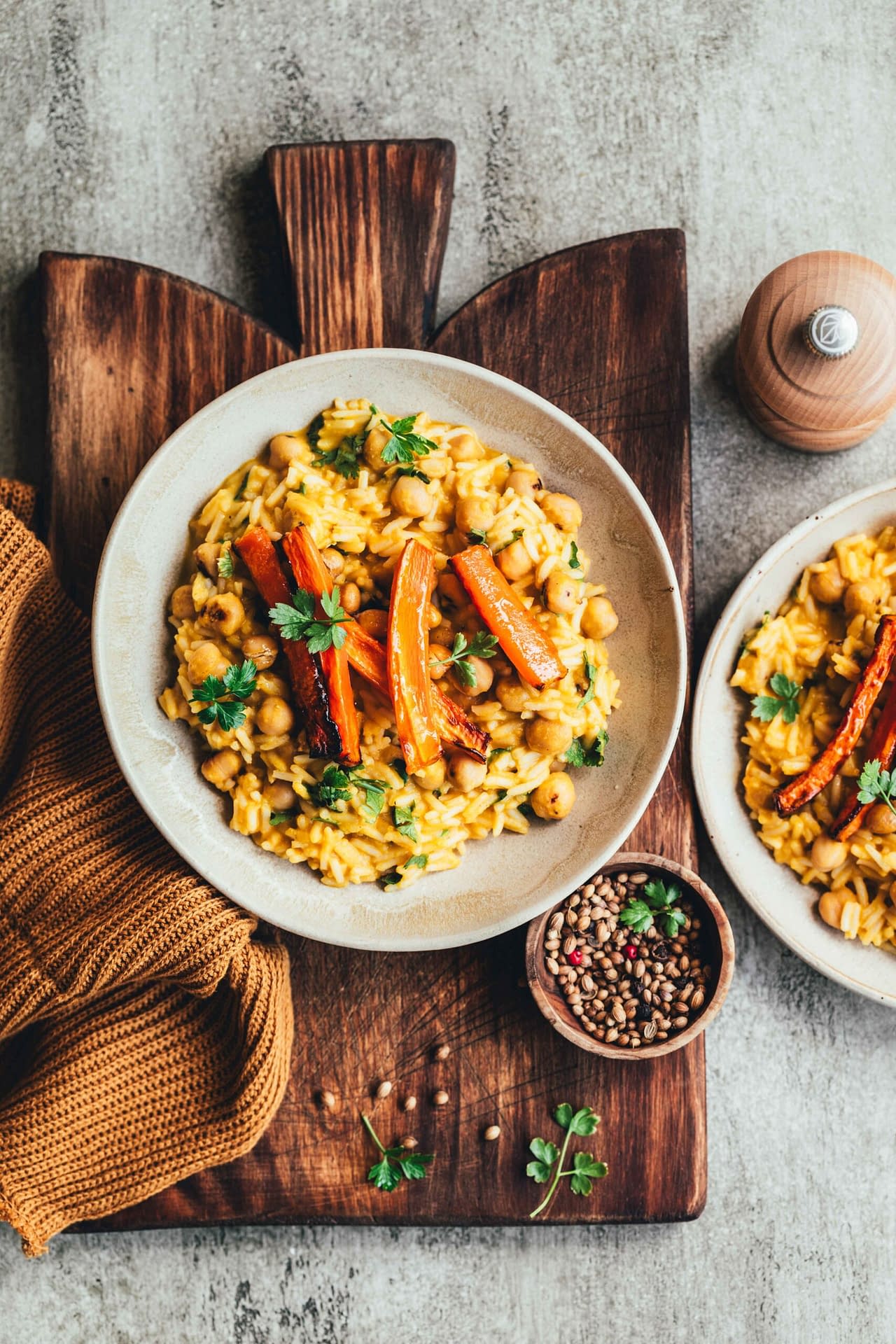 Riz crémeux aux carottes et aux pois chiches - The Healthy cook life