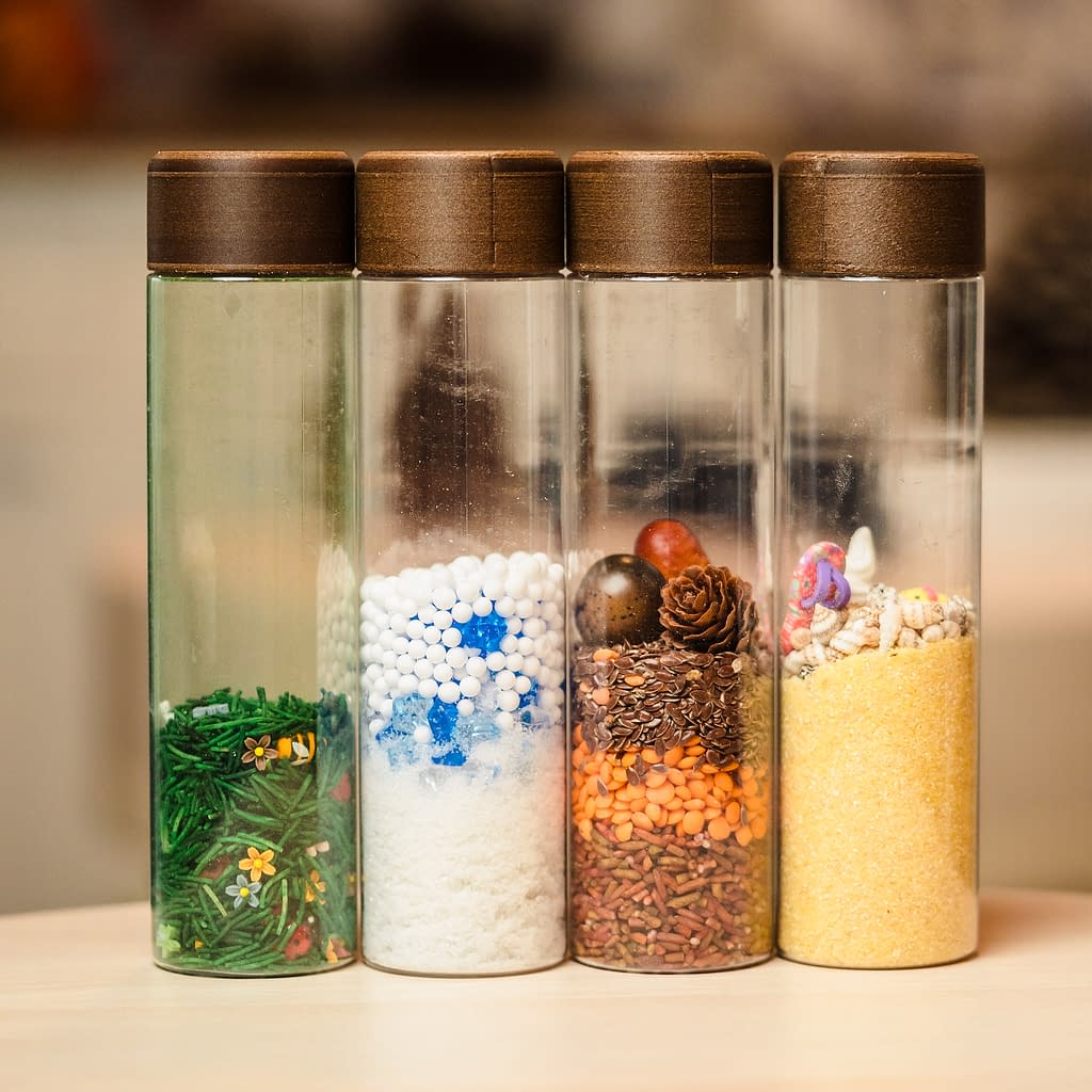 Pack bouteilles sensorielles des saisons - Ma petite malle d'éveil